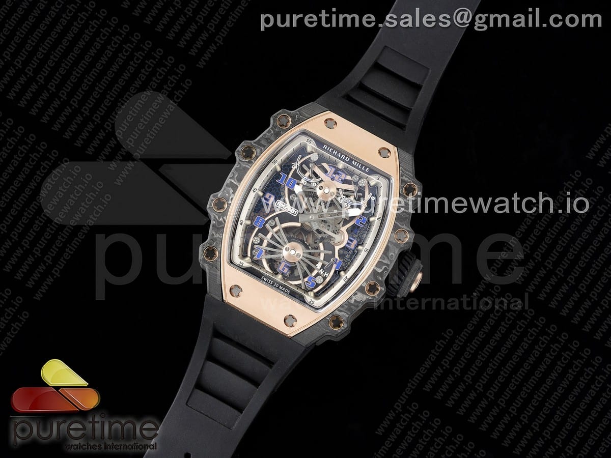 RM21-01 RG Tourbillon RMF Best Edition Skeleton Dial on Black Rubber ...